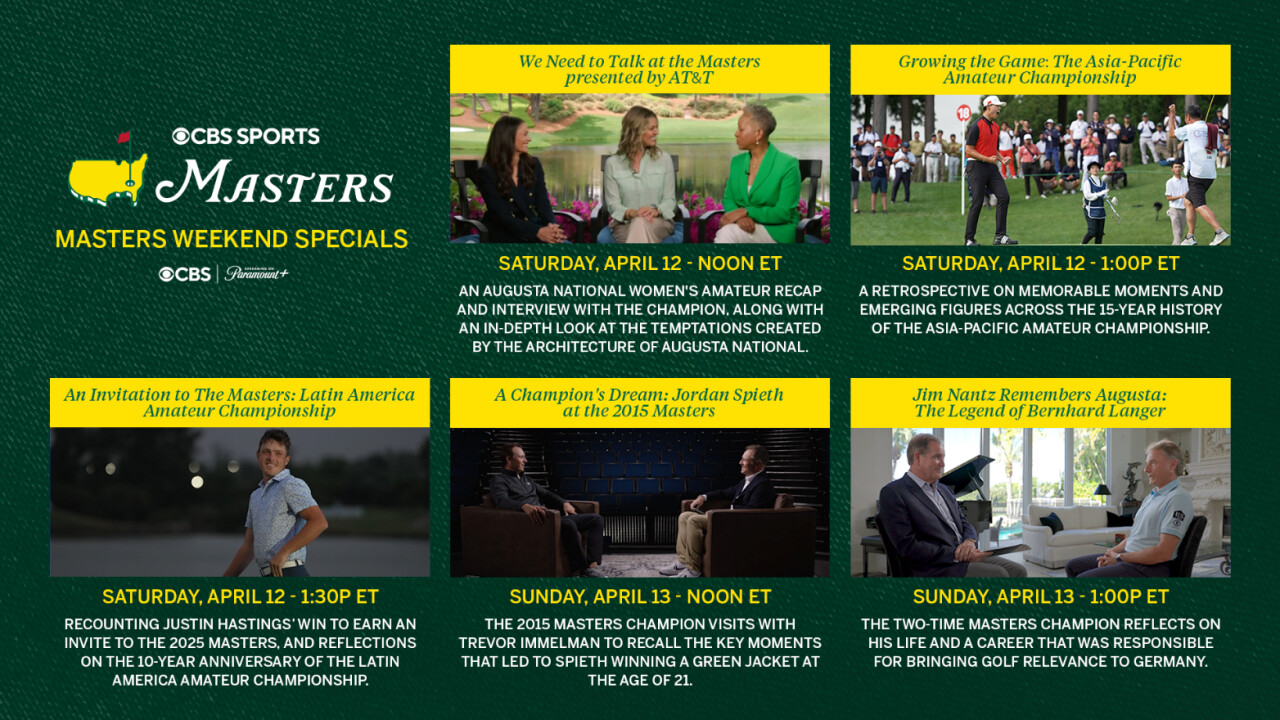 Paramount Press Express | CBS SPORTS SET FOR COVERAGE OF THE MASTERS ...